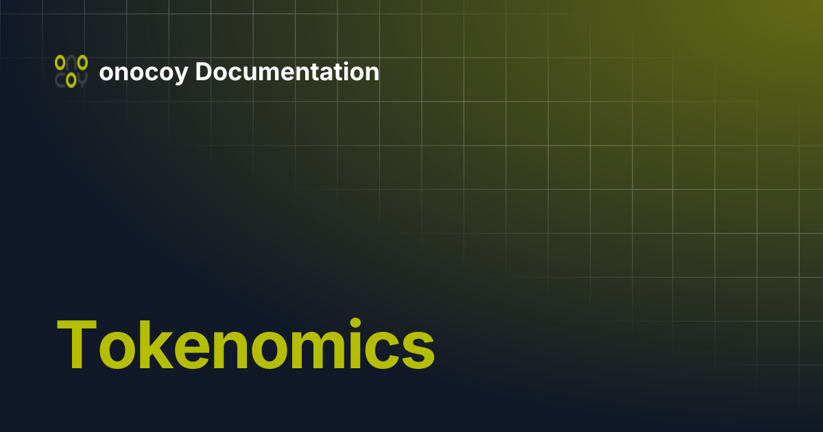 Tokenomics | onocoy Documentation