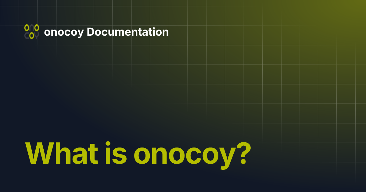 What is onocoy? | onocoy Documentation