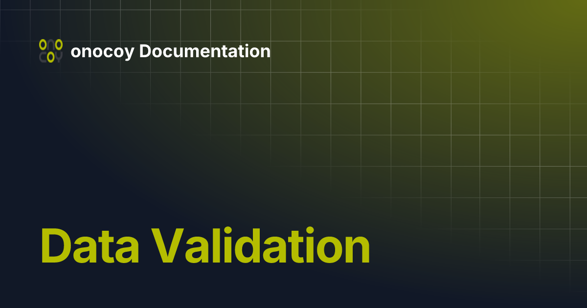 Data Validation | onocoy Documentation